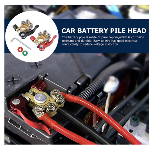 1 Set Car Battery Terminal Connectors, 4 Way Quick Release Disconnect ...