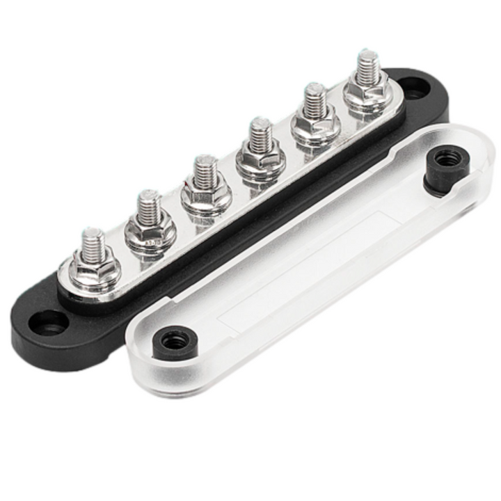 Bus Bar -6XM6 Studs, black color with Cover. | BRS Battery