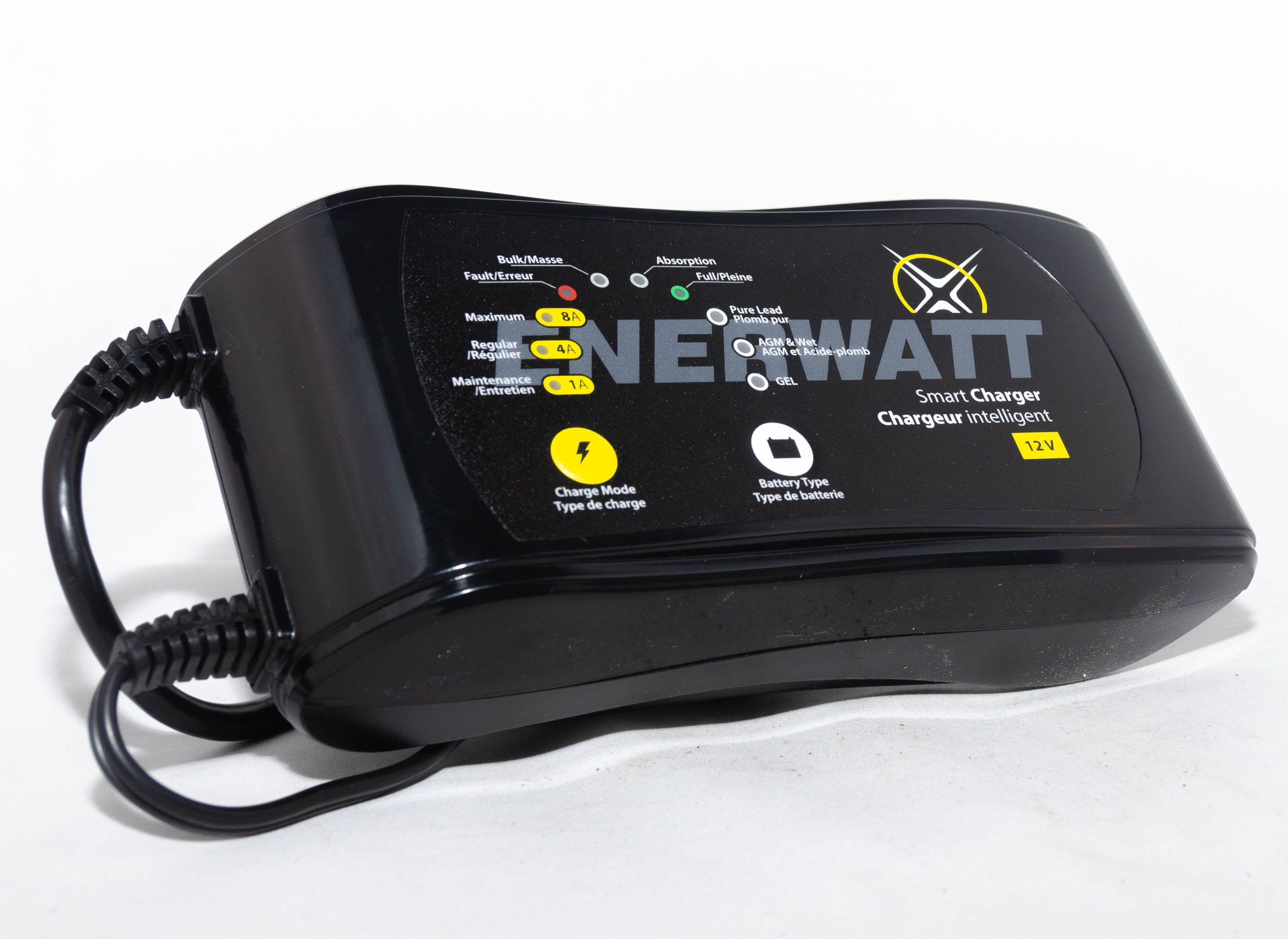 Enerwatt EWC12-148 12 Volt Smart Charger Automatic 1/4/8 AMP | BRS Battery