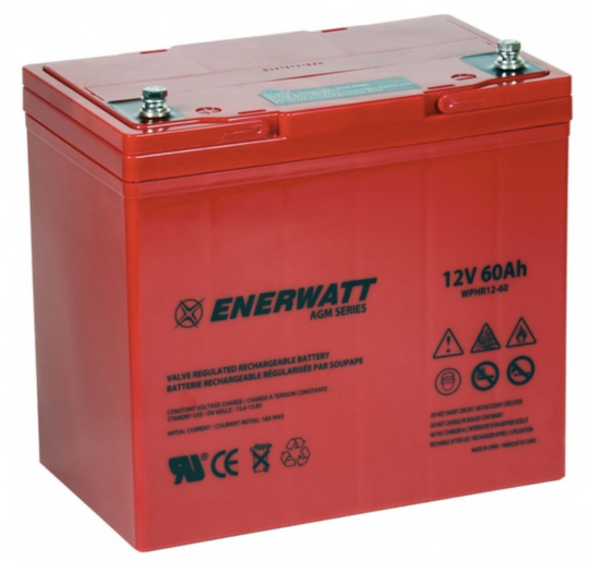Enerwatt WPHR12-60 AGM BATTERY 12V 60A HIGH RATE 10-121-15093 | BRS Battery