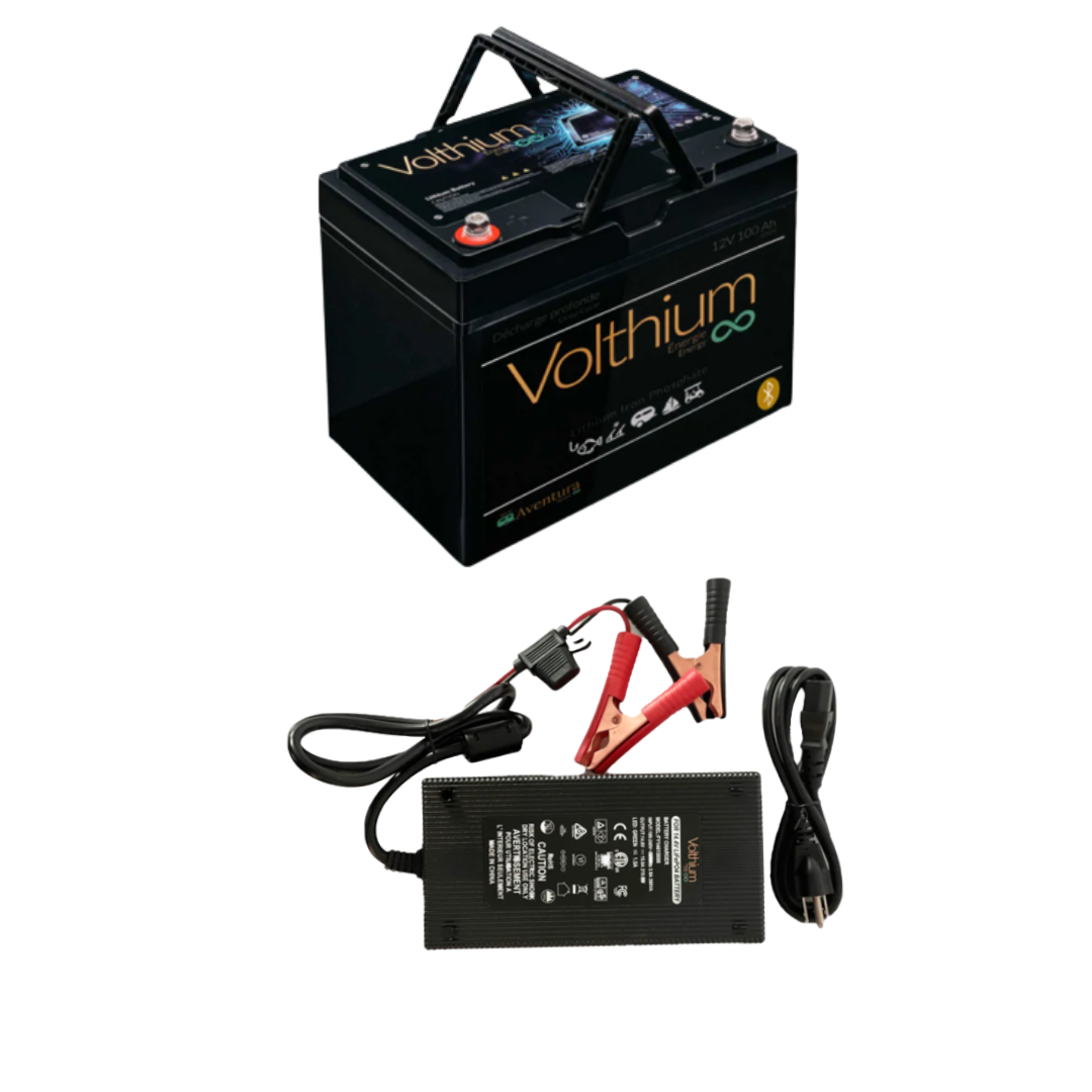 VOLTHIUM AVENTURA 12V 100AH BATTERY – BLUETOOTH and CHARGER | BRS Battery
